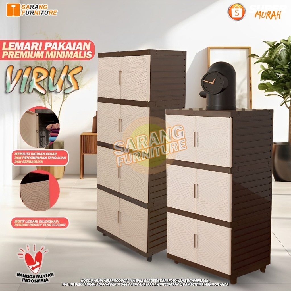 Jual VA61JW Lemari plastik Mini Virus Susun 2 3 4 5 LEMARI PAKAIAN ...