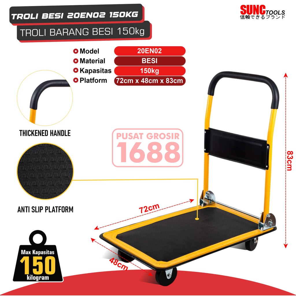 Jual Troli Lipat 150kg Trolli Besi Trolley Serbaguna Troly Barang ...