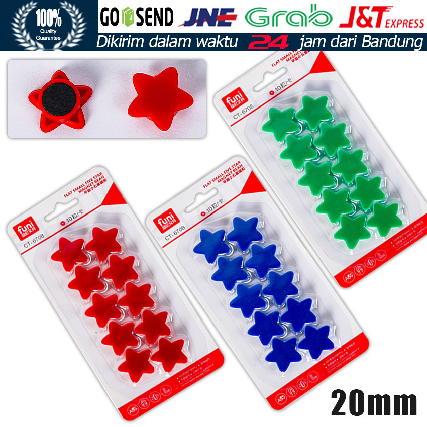 Jual 1Pack/10Pcs Magnet Papan Tulis Berbentuk Pentagram / Magnetic Pin ...