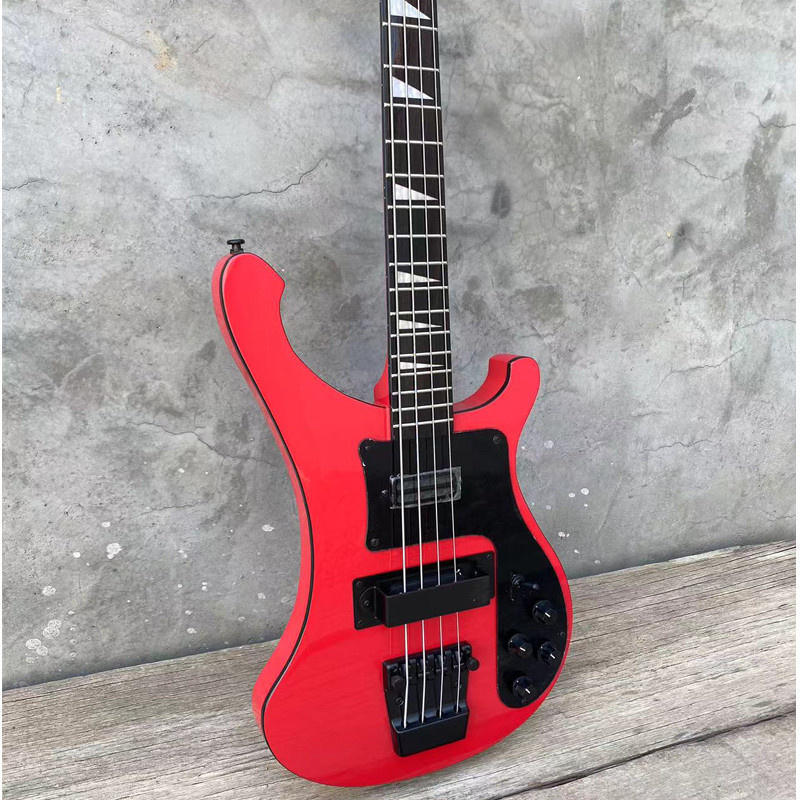 Jual 4 String Electric Bass Guitar Red Color, Small Triangle Inlays ...