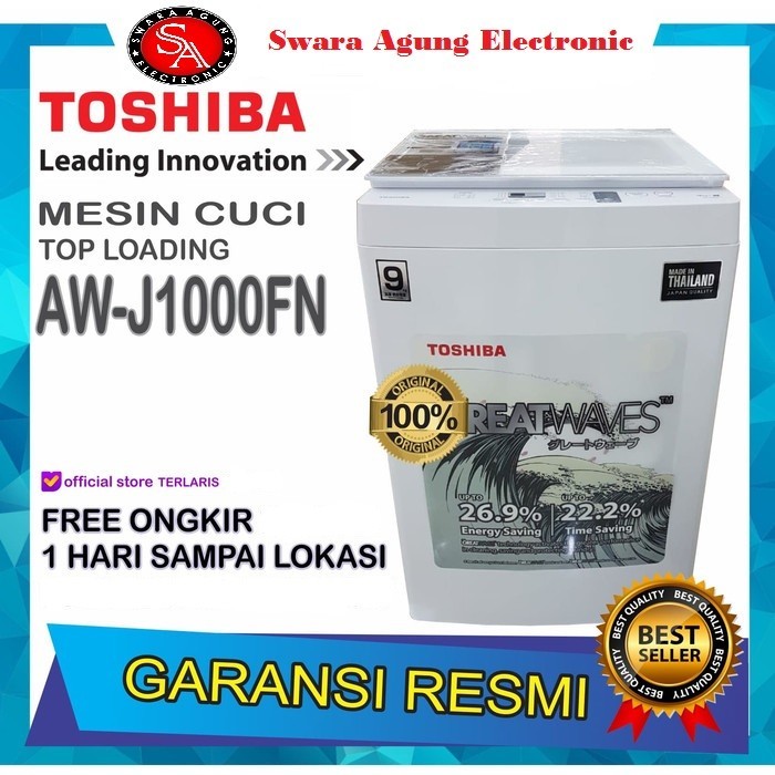 Jual Mesin Cuci Top Loading 9Kg Toshiba Type: AW-J1000FN (Khusus Medan ...