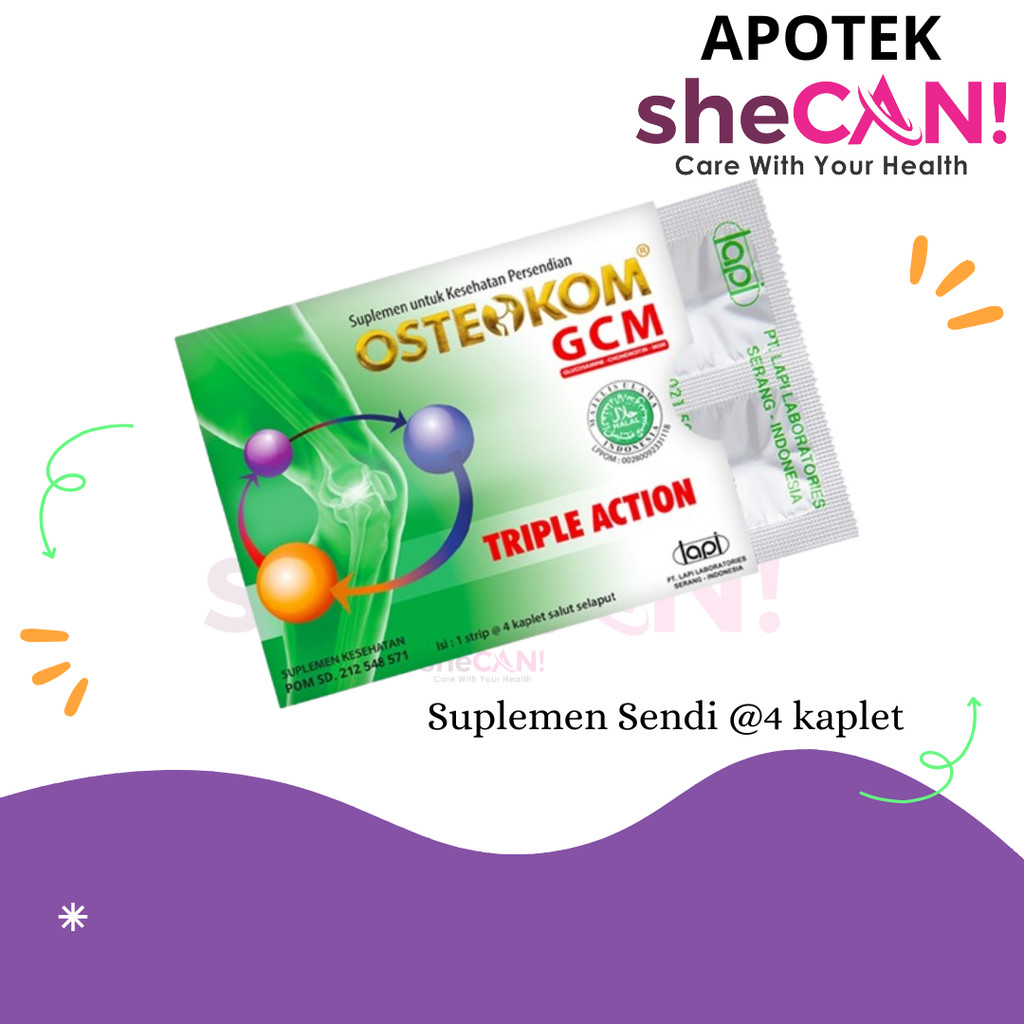 Jual Osteokom GCM 1 Strip 4 Tablet -Suplemen Kesehatan Persendian ...