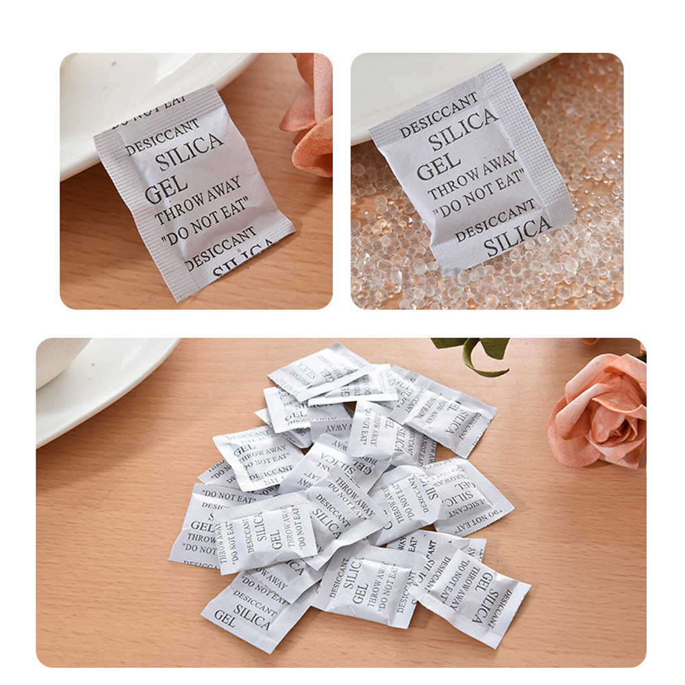 Jual 100 Packs Silica Gel Desiccant Moisture Absorber Dehumidifier ...