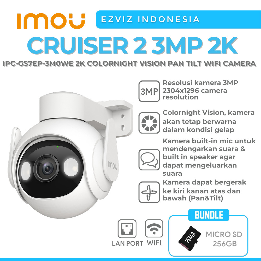 Jual IMOU CRUISER 2 3MP 2K IPC-GS7EP-3M0WE 2K COLORNIGHT VISION PAN ...