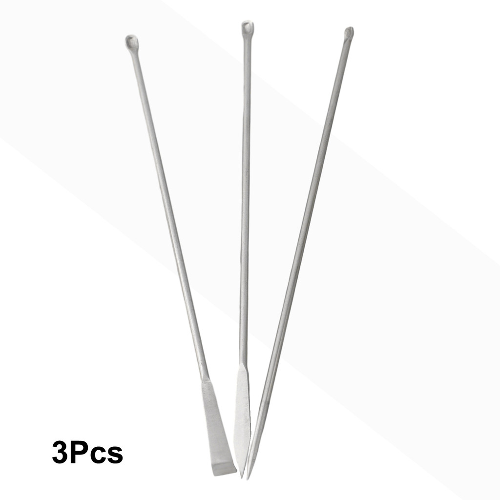 Jual 3pcs Stainless Steel Micro Spoon Lab Scoop Spatula Laboratory ...