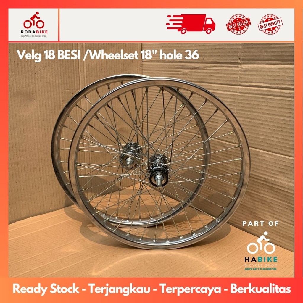 Jual Velg Sepeda Jadi 18 Besi Depan/Belakang Wheelset 18 Besi Untuk ...