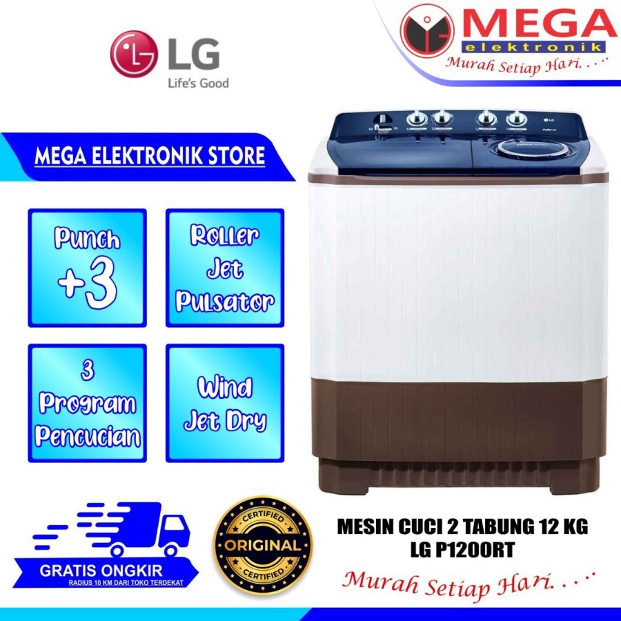 Jual MESIN CUCI 2 TABUNG LG P1200RT KAPASITAS 12 KG | Shopee Indonesia