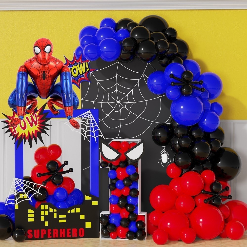 Jual 104PC Balon - Set Pagar Balon 3D Spiderman Disney / Balon Lateks ...