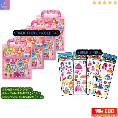 Jual Paket 6 Stiker Anak Timbul Karakter Dan Stiker Model Tas ...