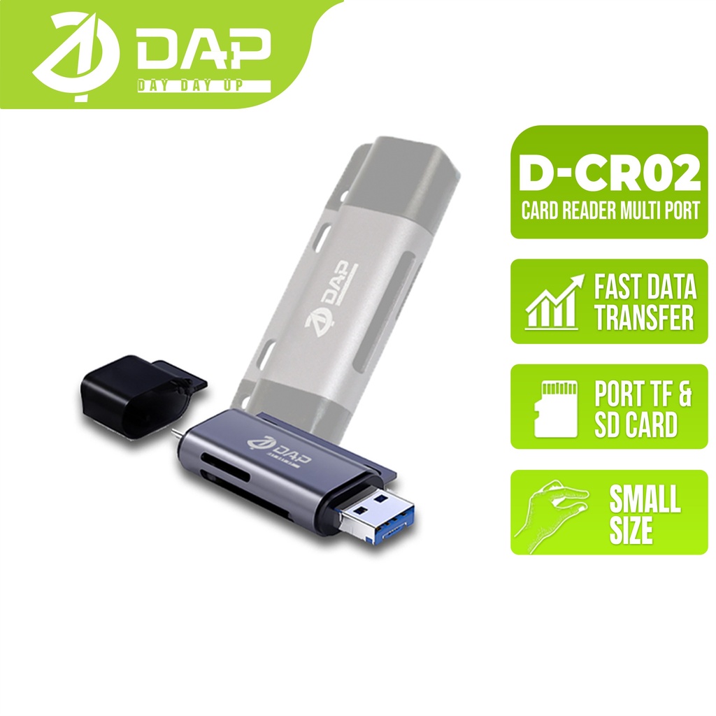 Jual Card Reader USB 3.0 & Micro to TF & SD Speed 0.5Gbps Max Support 2TB DAP D-CR02 - Garansi 1 ...
