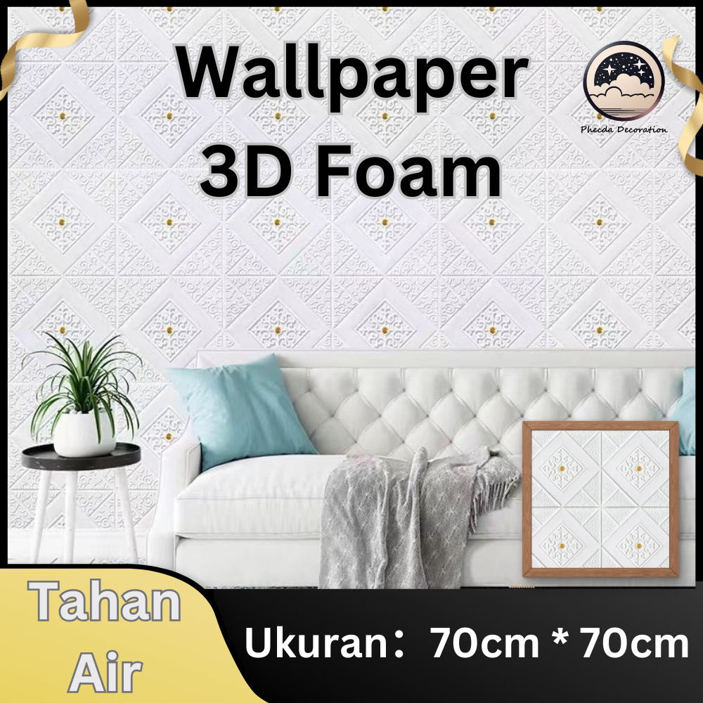 Jual Wallpaper 3D FOAM 70x70cm / Wallpaper Dinding 3D Motif Foam Batiky ...