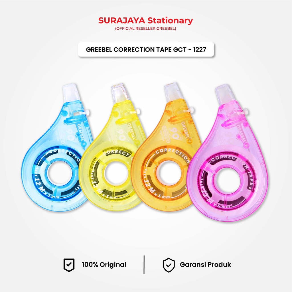 Jual Tip Ex Correction Tape Tip-Ex Kertas Roll Greebel GCT-1227 ...