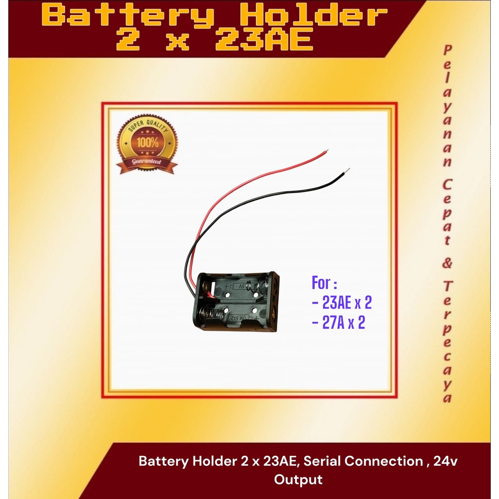 Jual Seri 2x 23A 23AE Kotak Baterai Battery Holder 12v to 24v A23 L1028 ...