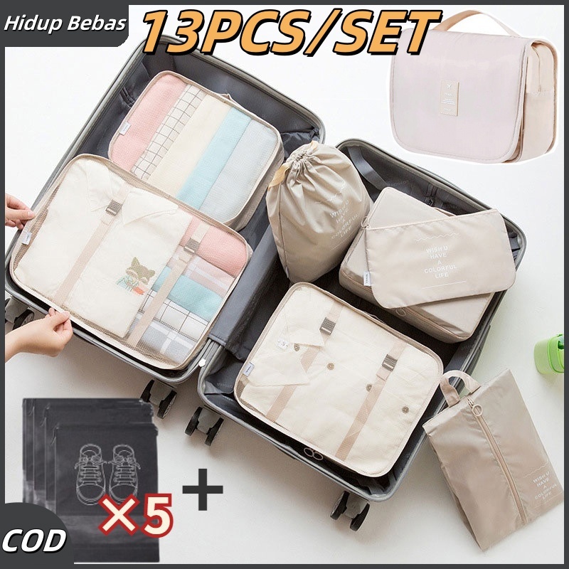 Jual 13PCS Tas Travel Organizer Bag Pouch Set / Waterproof Storage ...