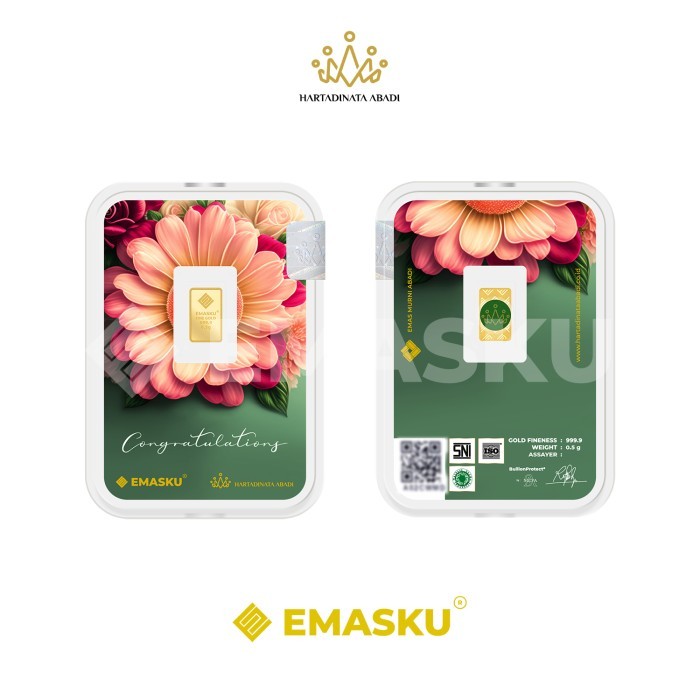 Jual EMASKU Hartadinata Moment Congratulations Green 0.5 Gram | Shopee ...
