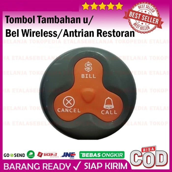 Jual BELL TOMBOL BEL BASE LAYAR MONITOR RECEIVER TABLE MEJA RESTAURANT ...