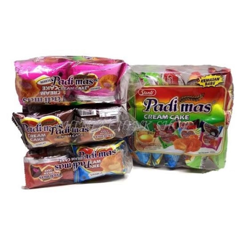 Jual Padimas cream cake aneka rasa bolu susu 9gr harga 1 pack isi 10 ...
