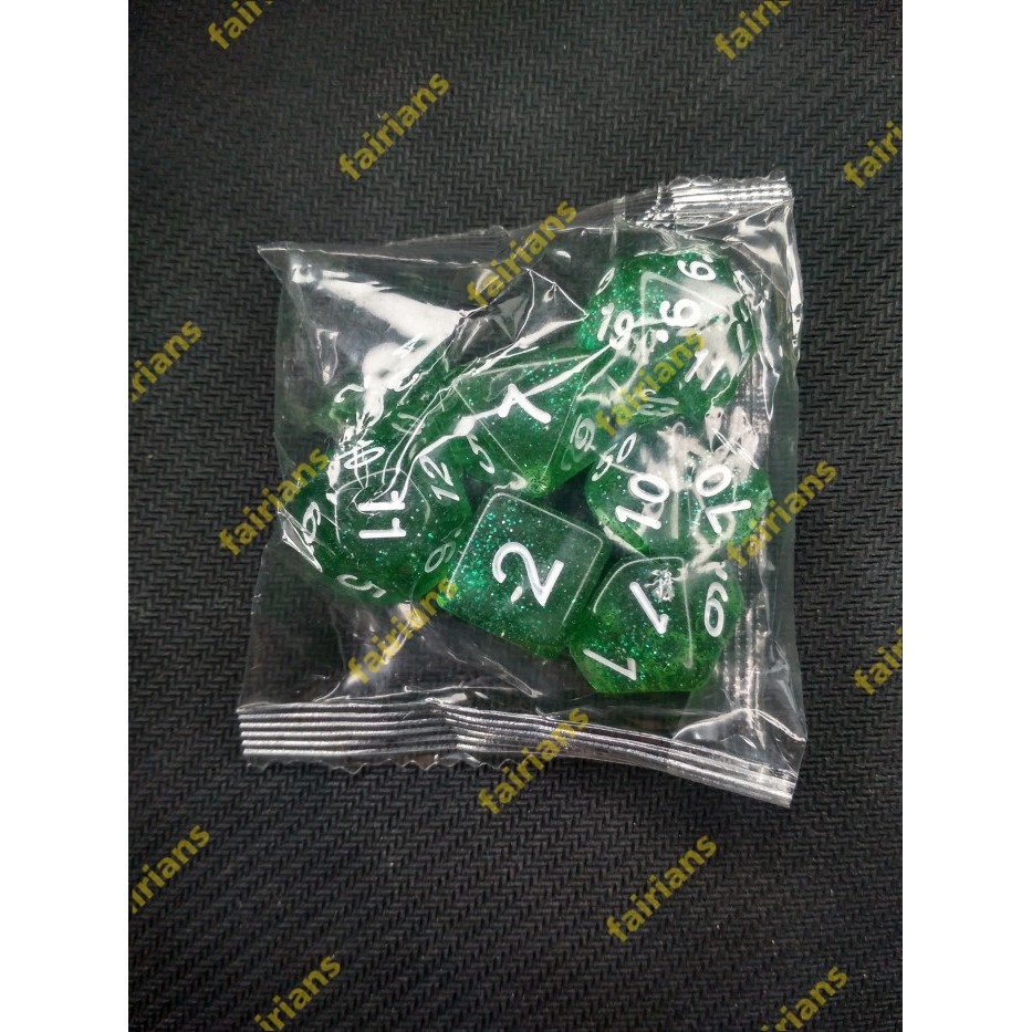 Jual Dadu/Dice DND Polyhedral set isi 7 (Glistening Green) | Shopee ...