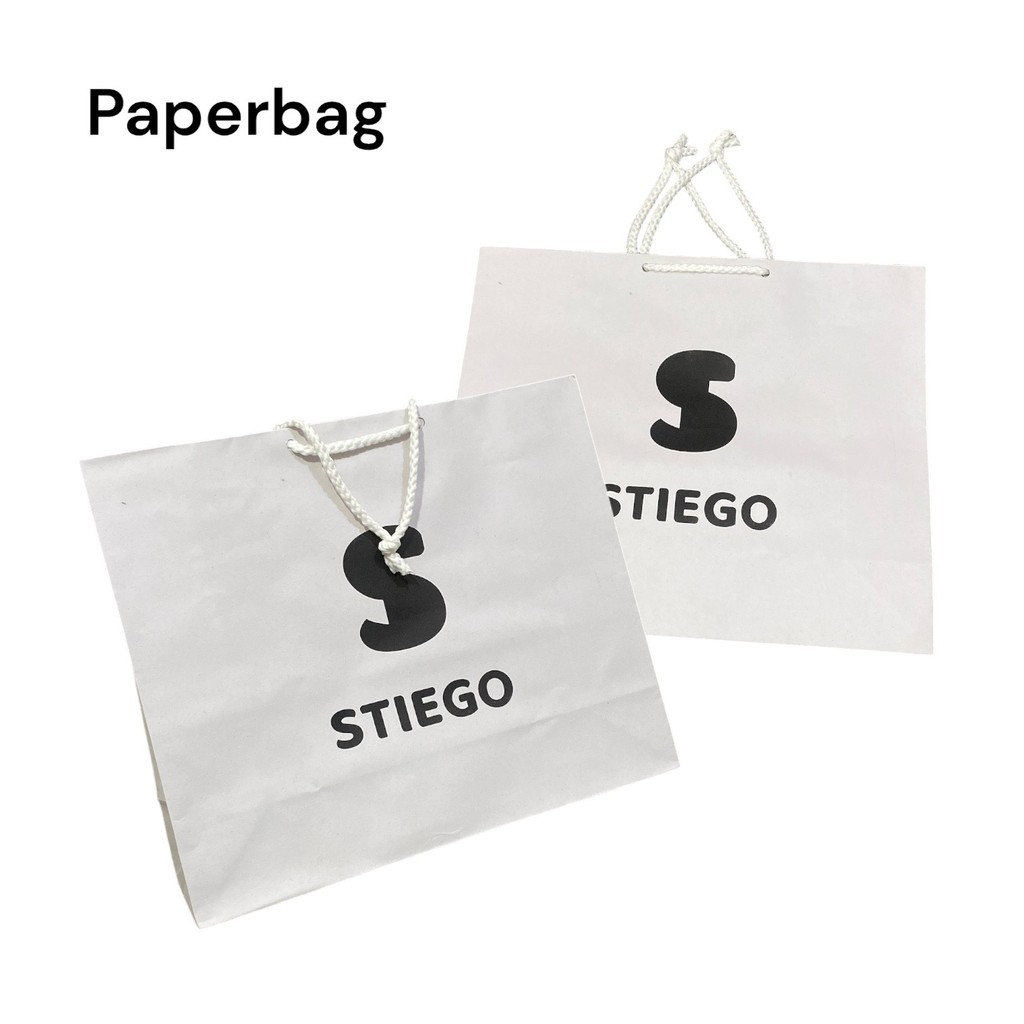 Jual Stiego Paper bag Kraft Putih Ukuran 30*10*25 cm | Shopee Indonesia