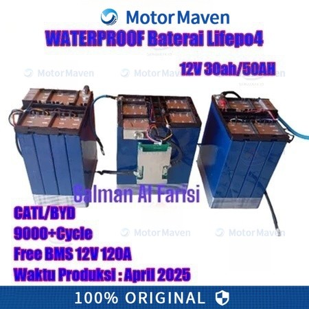 Jual [9000+Cycle] UPS WATERPROOF BMS Battery LiFePO4 3.7V 12AH 30ah ...