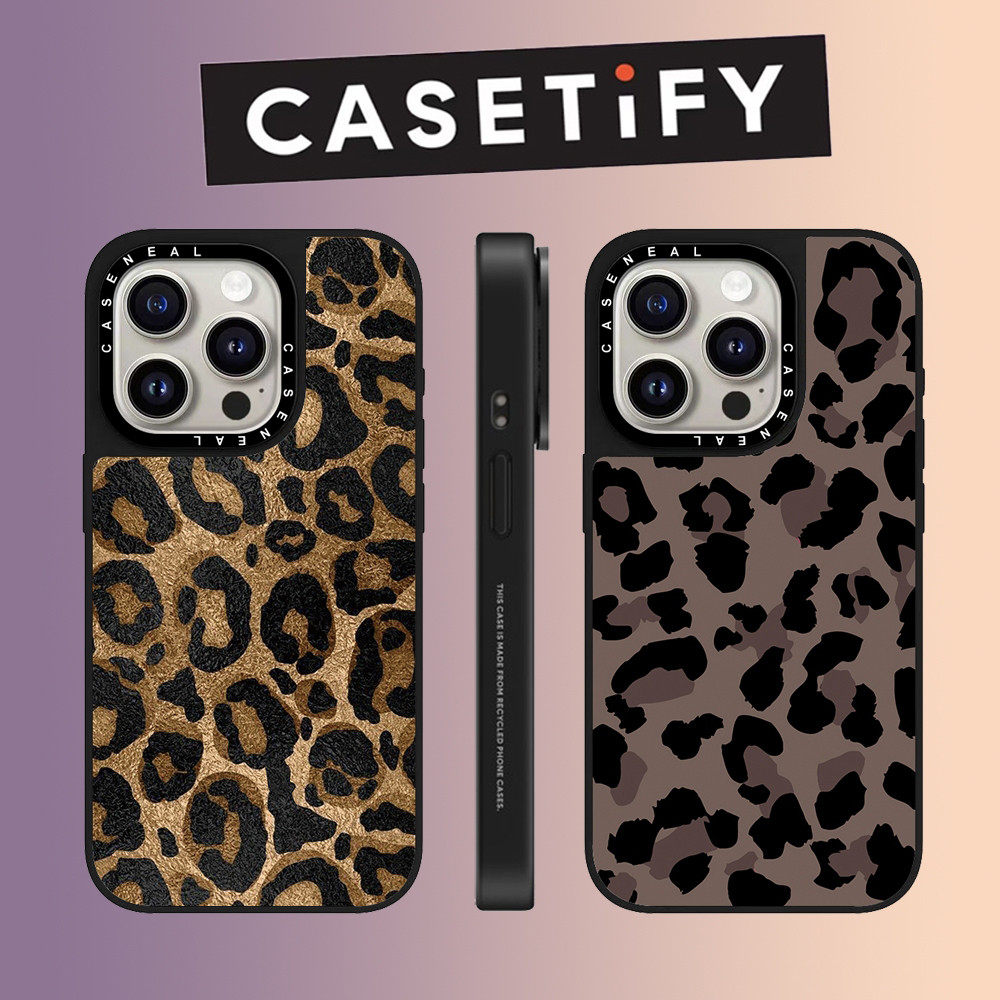 Jual CASETIFY with Box Graffiti Leopard Print Mirror Face Phone Case for IPhone 16 14 15 13 12 ...