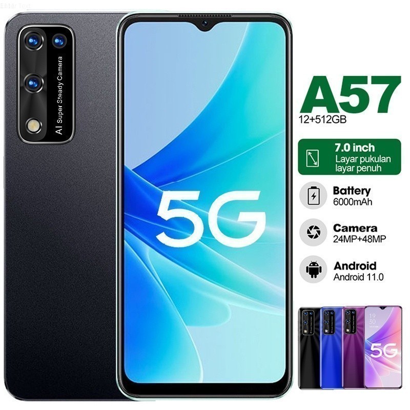 Jual COD COD HP OPP0 A57 RAM12 256GB Layar 7 inch Smartphone 5G WiFi ...