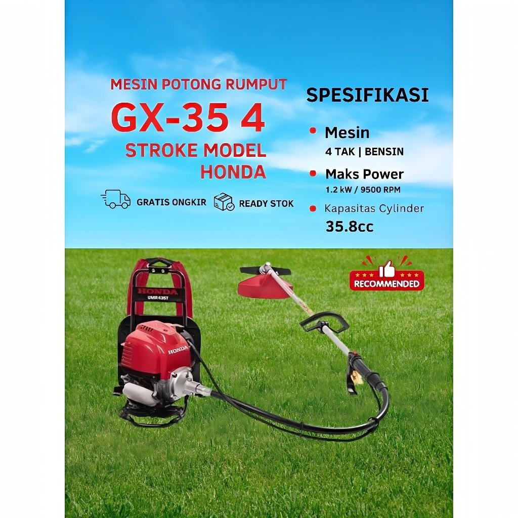 Jual MESIN POTONG RUMPUT MESIN BABAT RUMPUT FULLSET LENGKAP Impor Honda GX35 High Power Four ...