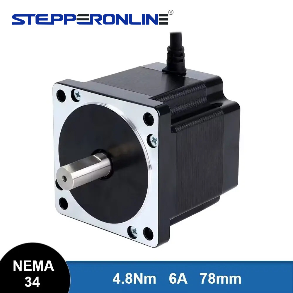 Jual STEPPERONLINE Nema 34 Stepper Motor 4.5Nm 86x78mm 6A 14mm 2 Phase ...