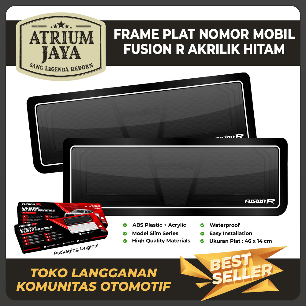 Jual Tempat Dudukan Tatakan Plat Nomor Mobil Fusion R Hitam Akrilik ...