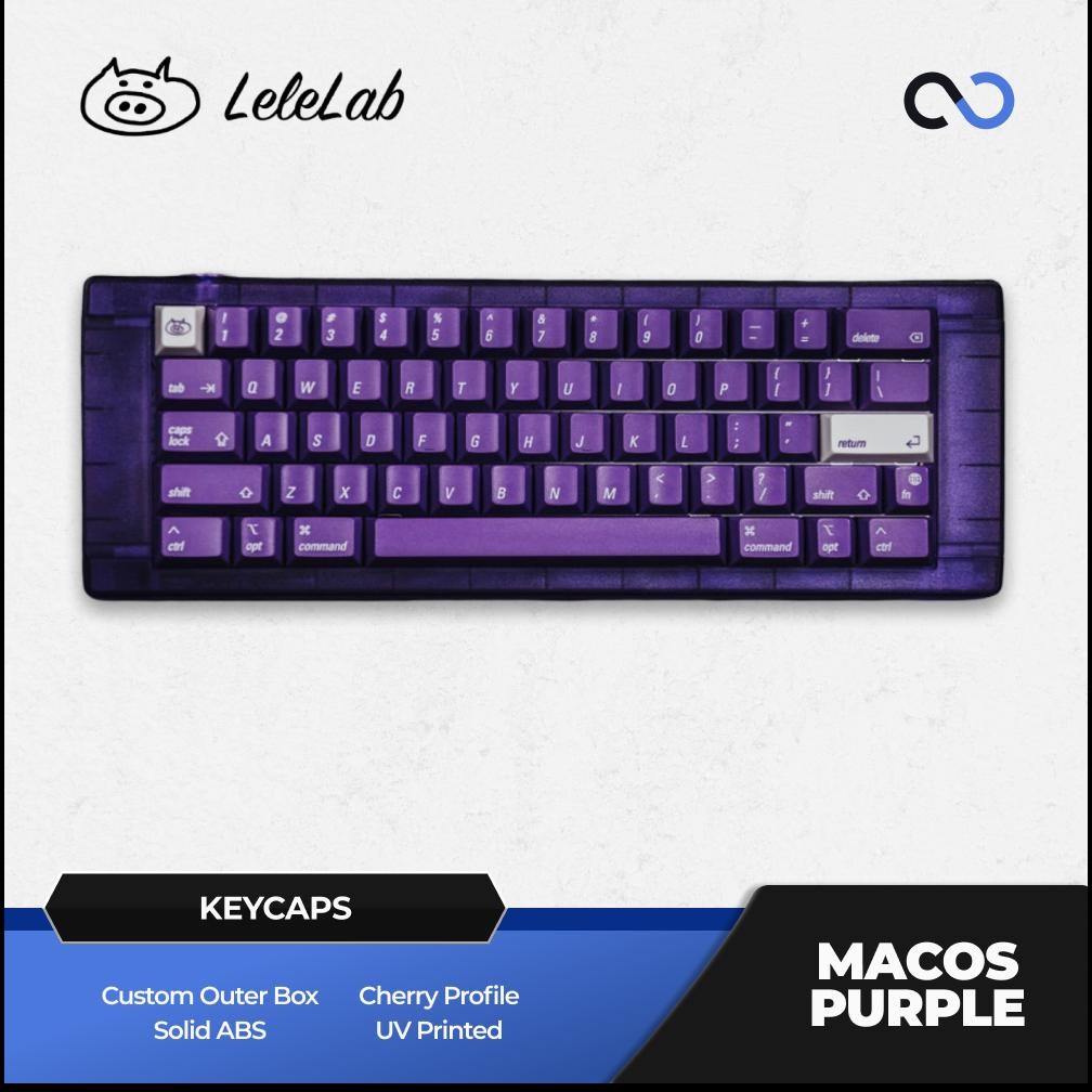 Jual LeleLab Supsup Purple MacOS Keycaps Cherry Profile UV Printed ABS ...