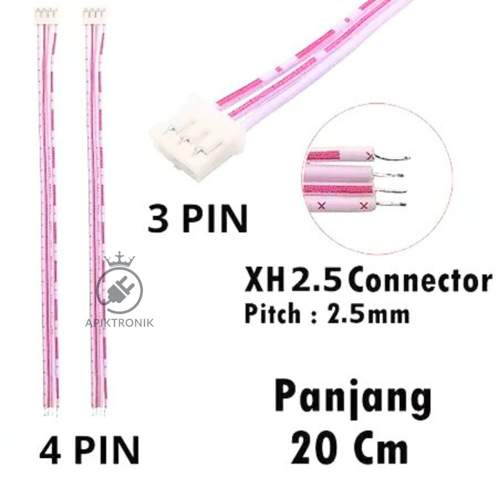 Jual Kabel Connector JST XH 3 Pin / 4 Pin Male & Female – Panjang 15cm ...