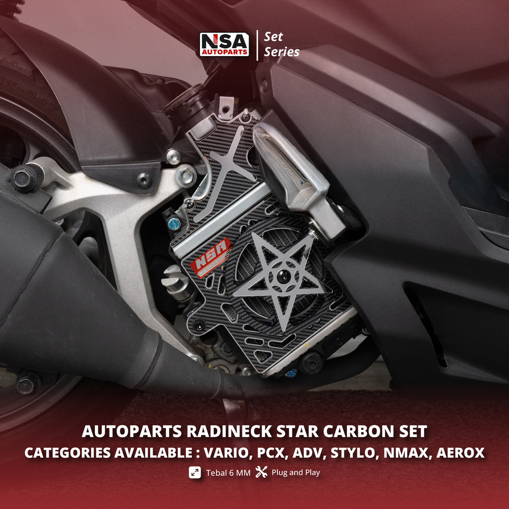 Jual PAKETAN AUTOPARTS COVER RADIATOR SPINER BINTANG TIPE CARBON NMAX ...