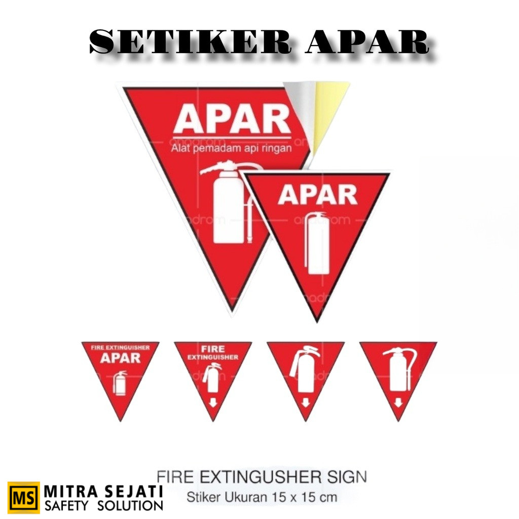Jual Stiker Segitiga APAR Alat Pemadam Safety Sticker Fire Extinguisher ...