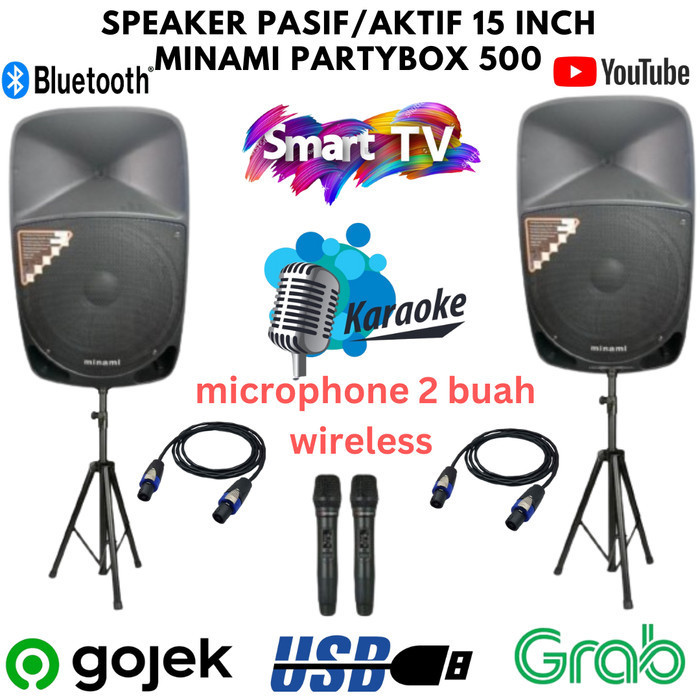 Jual Agen SPEAKER PASIF/AKTIF 15 INCH MINAMI PARTYBOX 500 GARANSI RESMI ...
