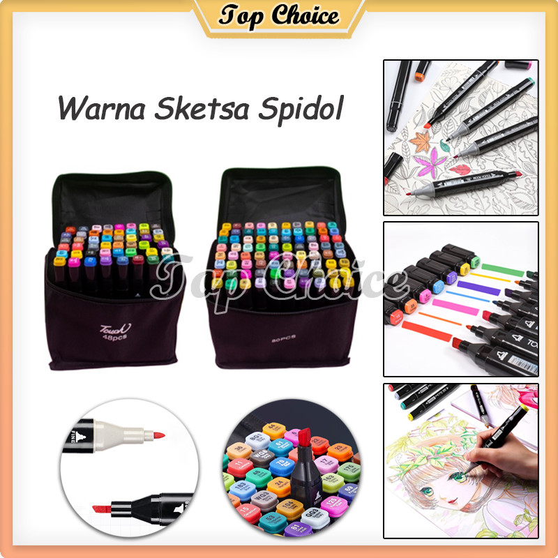Jual Warna Sketsa Spidol 12/24/48 / Twin Market Set Spidol / Dual Side ...