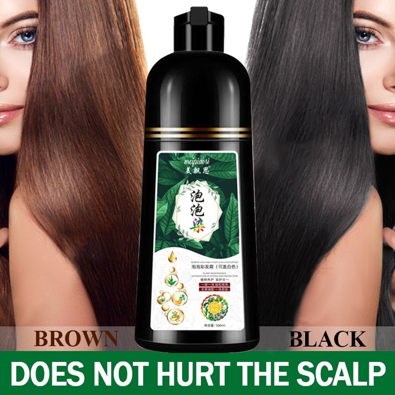 Jual 500ml Shampo Penghitam Rambut Uban Original Black/Brown Hair Dye ...