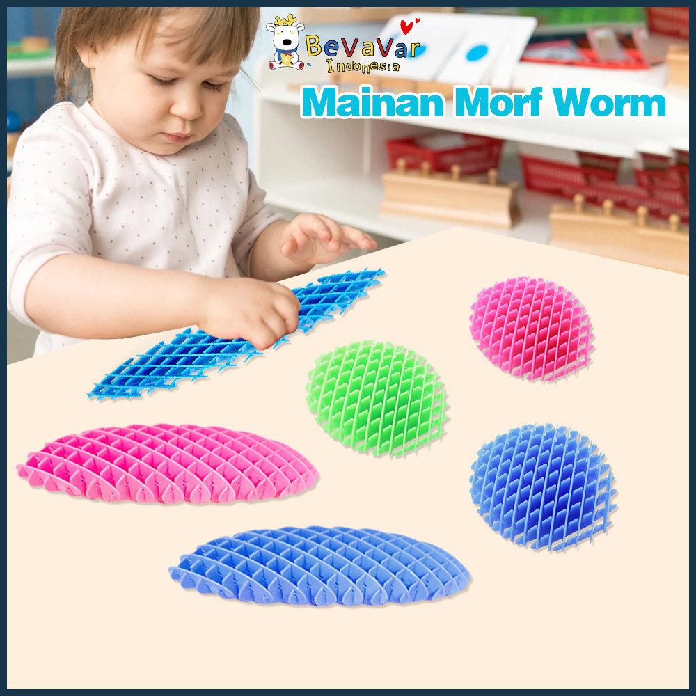 Jual BEVAVAR Morf worm magic jaring mainan spring anak mainan fidget ...