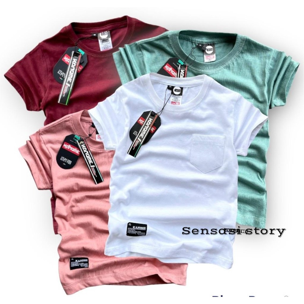 Jual Kanome baju kaos polos anak usia 1-12 tahun,baju kaos dstro anak kualitas premium | Shopee ...