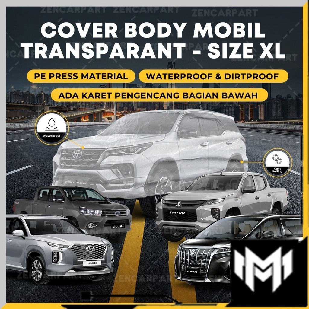 Jual Sarung Body Auto Cover Mobil Plastik Transparan Transparan Bening ...