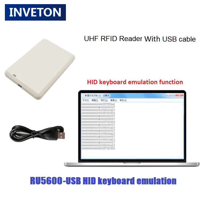 Jual ISO 18000 6C RFID UHF Reader Writer USB Keyboard Emulation RFID Reader Copier Cloner Read ...