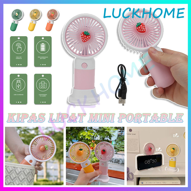 Jual Kipas Angin Mini Genggam Portable Dengan Stand Holder Kipas Angin ...