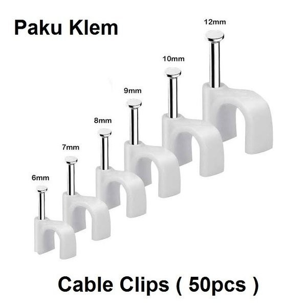 Jual Klem Kabel Listrik Paku Beton Premium Klip Kabel Dinding Cable ...