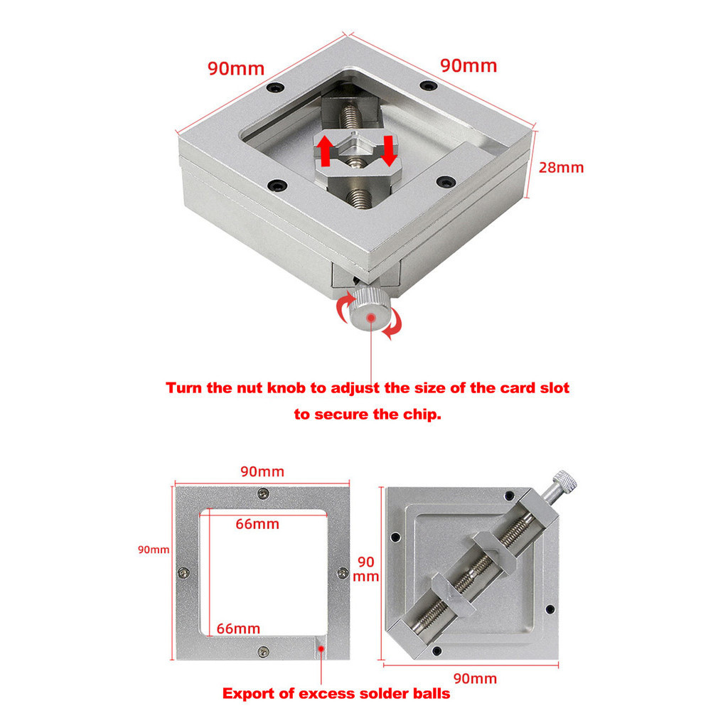 Jual 90x90mm BGA PCB Chips Solder Ball Rework Repair Jig BGA Reballing ...