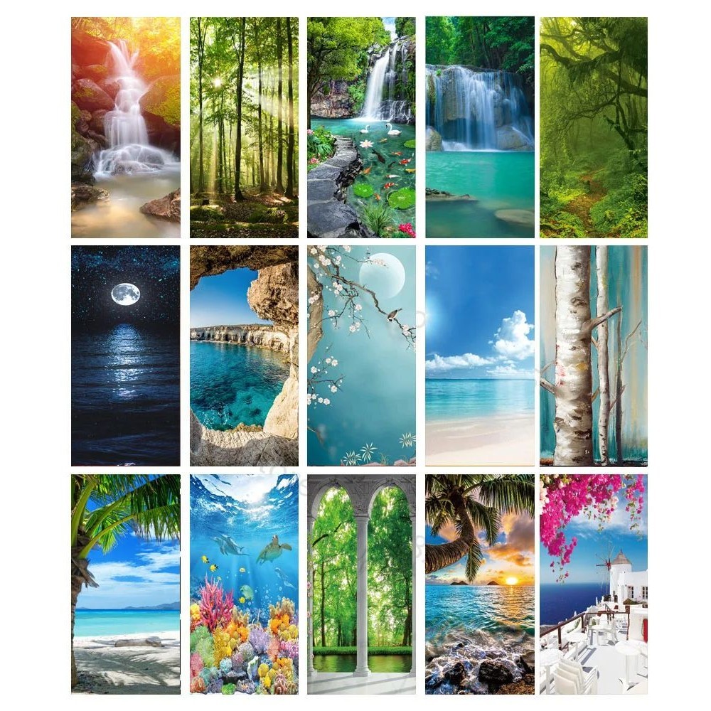 Jual Moon Door Sticker PVC 3D DIY Self-Adhesive Waterfall Sunshine ...