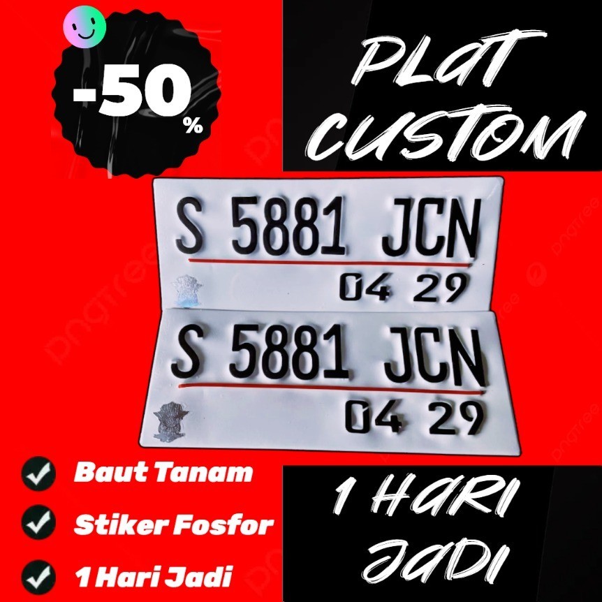 Jual Plat Custom Putih baut tanam FONT TERBARU FREE LIST STIKER ... Jual Plat Custom Putih baut tanam FONT TERBARU FREE LIST STIKER ...