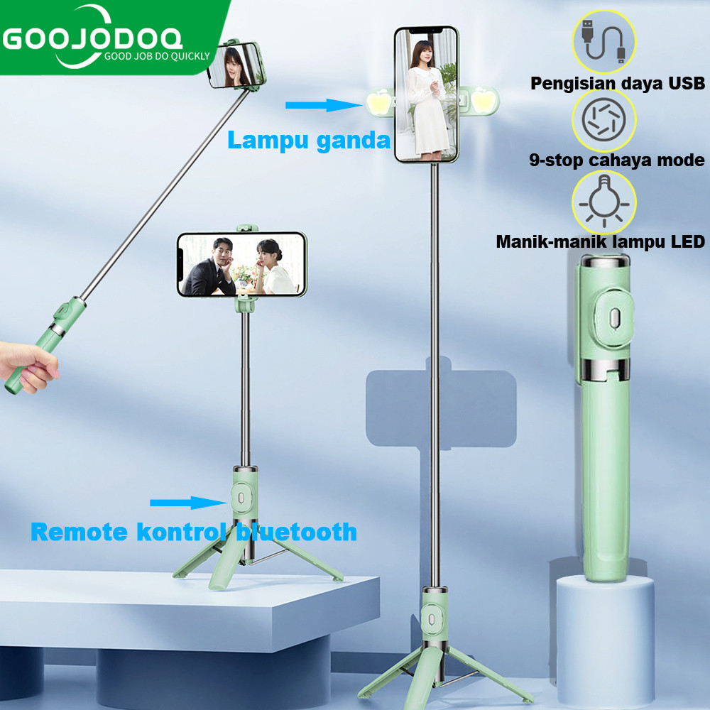 Jual GOOJODOQ Mini Selfie Stick Tongsis Bluetooth Tripod 4-IN-1 Tongsis ...