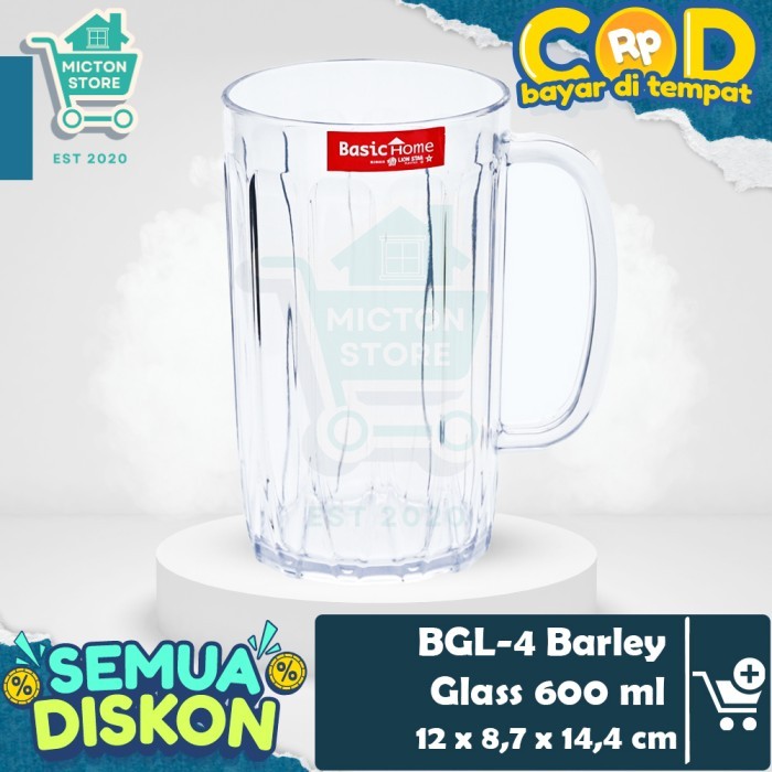 Jual BIGTON Lion Star Basic Home BGL-4 Barley Glass 600ml Gelas Plastik ...