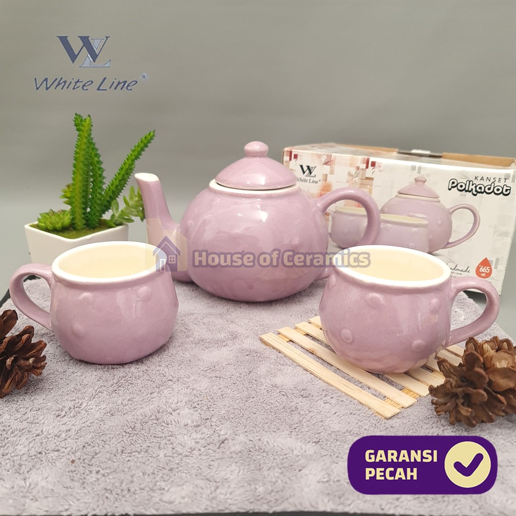 Jual WHITELINE Tea Set Kanset POLKADOT 4 PCS Cangkir Mug Gelas Keramik ...