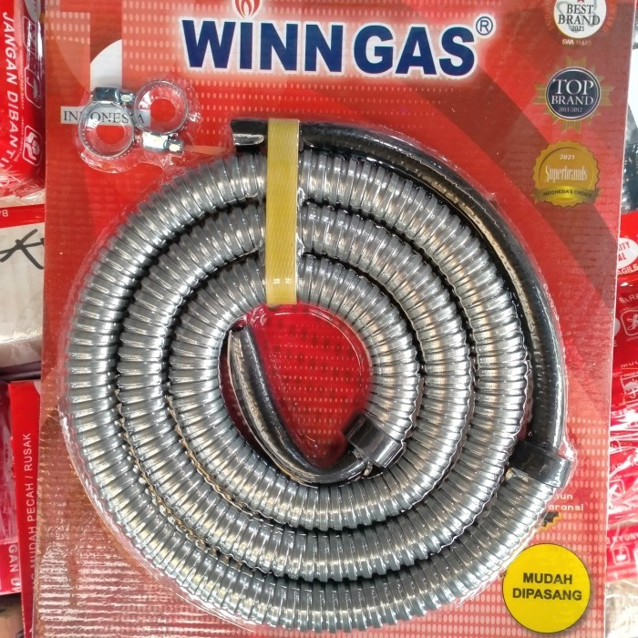 Jual SELANG GAS LPG FLEXIBEL WINN GAS WIN GAS 1.8M 1.8METER TANPA ...