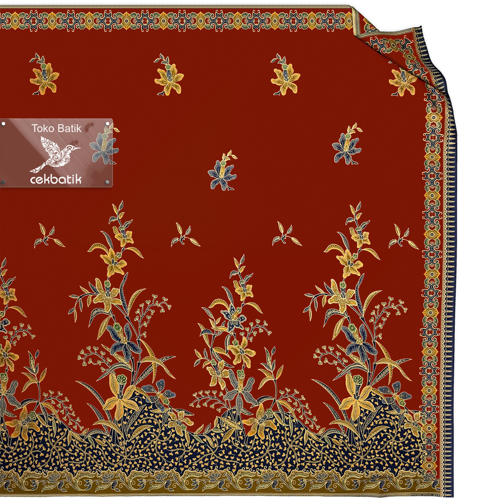 Jual kain batik - Motif Modern Bunga Manis Elegan (Terakota) | Shopee ...